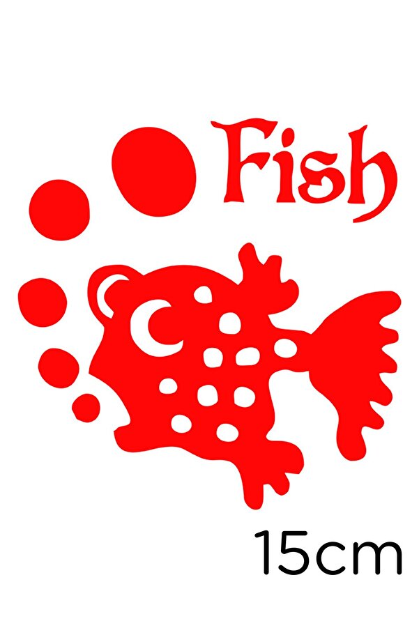 New Jargon Fish From Its Mouth Bubble Sticker Sticking 15cm - Red- Trendyol