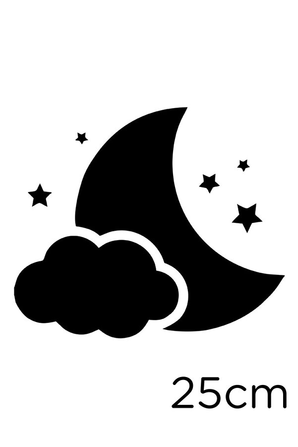 New Jargon Autocolant cu efect de nor în lună și stele în jur 25 cm ...
