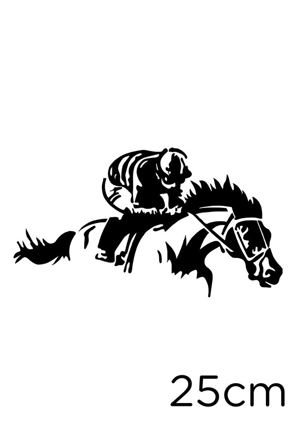 New Jargon Horse Race Jokey on Horse Racing Horse Sticker 25cm - Black ...