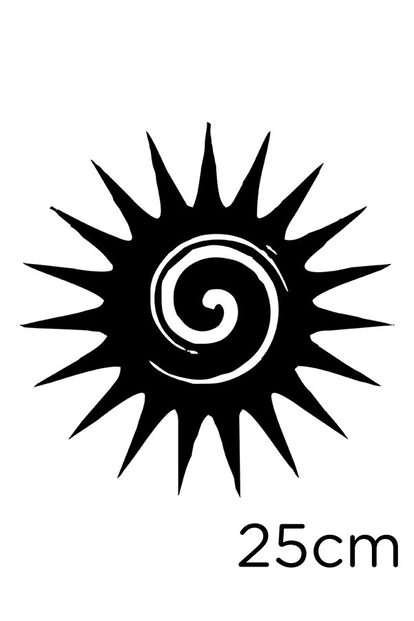 MIGNATIS Black Sun Label Sticker - 25cm, Sipral Shape Pasting Inside ...