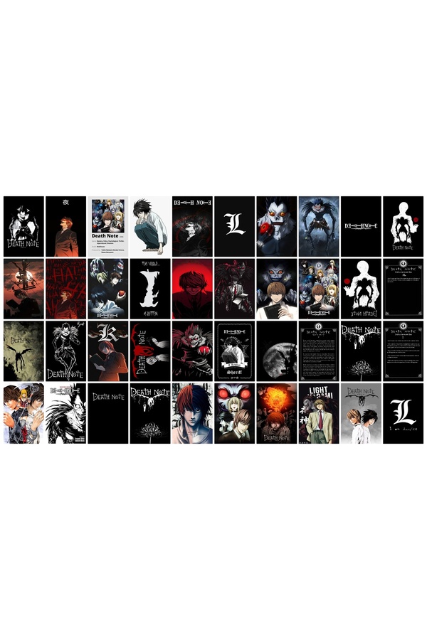 animeandyourworld Death Note 40 Pieces Tiny Adhesive A4 Paper Stickers ...