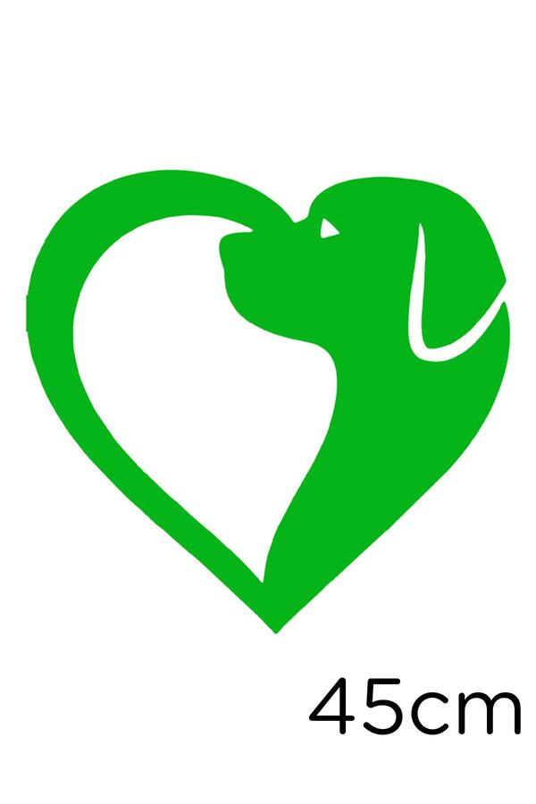 New Jargon Heart And Dog Sign Petshop Car Glass Showcase Sticker 45cm ...