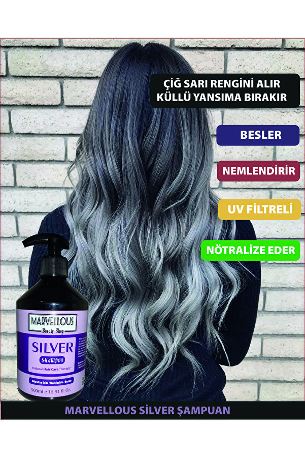 Marvellous Silver Shampoo with Magnesium and Ceramid Oil 500ml - Trendyol