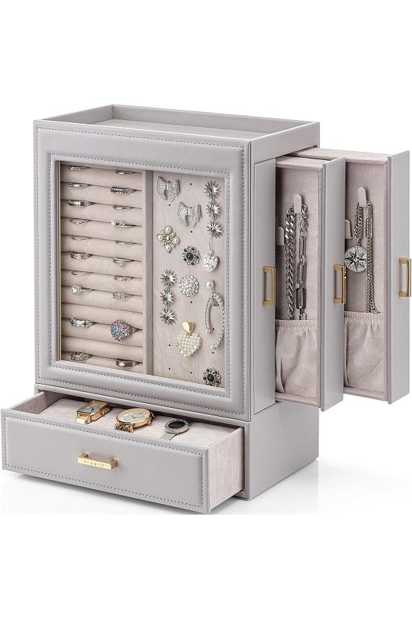 Necklace storage box with lid store