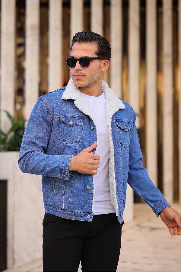 Serseri Jeans MEN S FURRY JEANS JACKET FUR INSIDE JEANS JACKET Trendyol