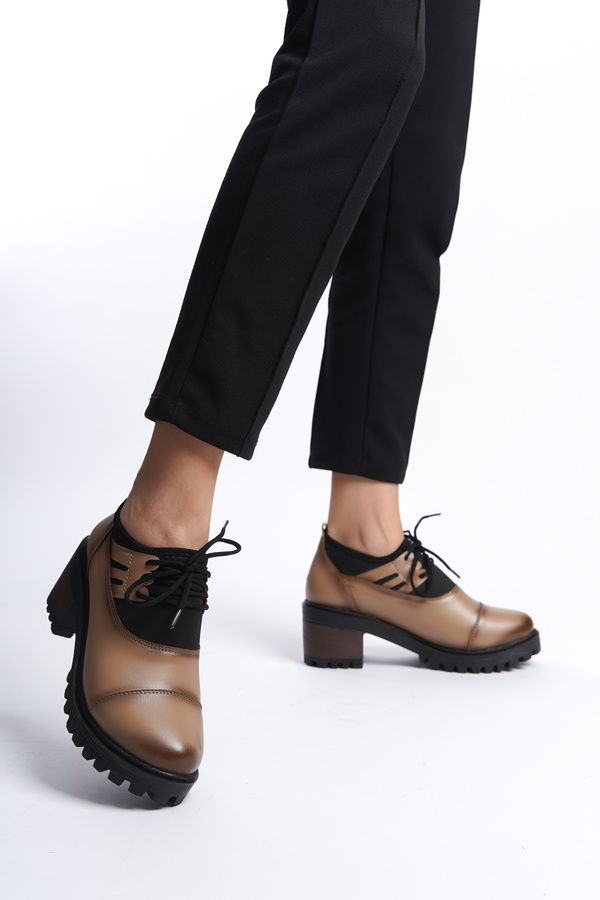 Moda Değirmeni Mink Women's Lace-Up Shoes BG1045-115-0001 - Trendyol
