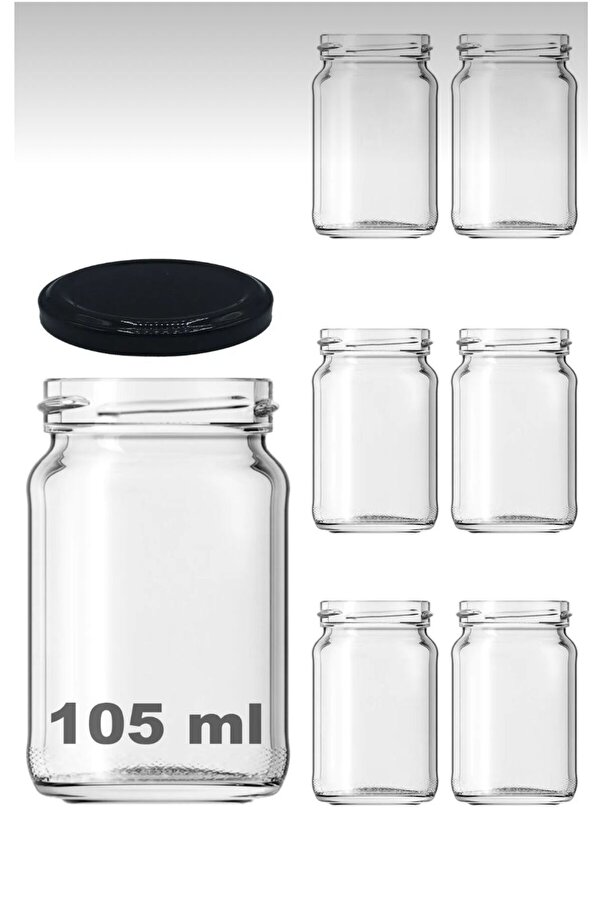 ARICAM ŞİŞE 105 Ml Metal Black Lid 105 Cc Transparent Glass Canning Jar ...