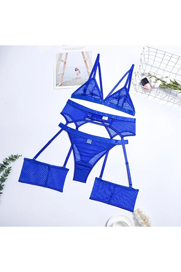 FROOY Дамски комплект жартиери с мрежа Saxe Fantasy- Trendyol