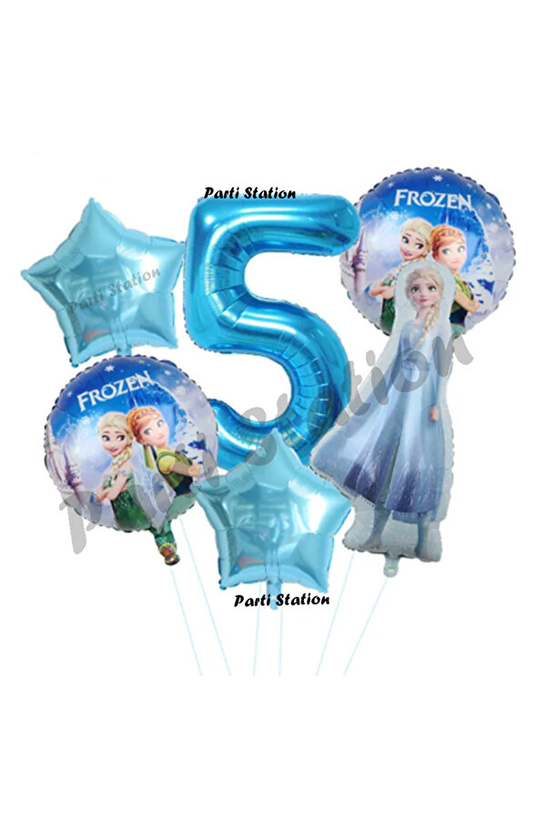 Parti Station Frozen Frozen Elsa Concept Birthday Balloon Set 5 Years ...
