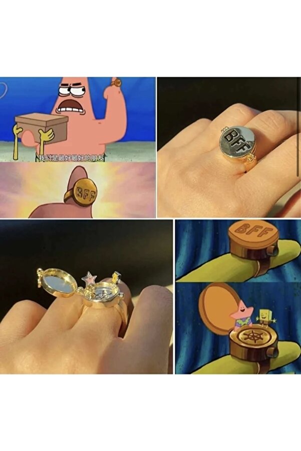 SweetACCESSORIES Spongebob and Patrick Pop up Bff Ring - Trendyol