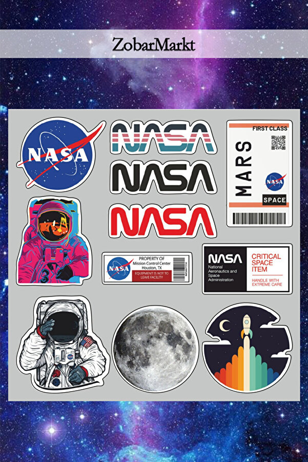 ZobarMarkt NASA Themed Laptop Sticker Set - Trendyol