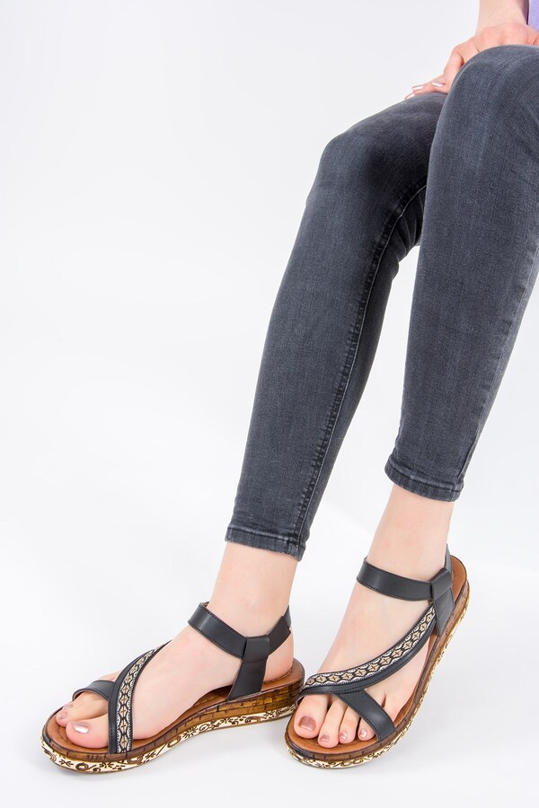 Fox Shoes Black Women's Sandals F288091009- Trendyol