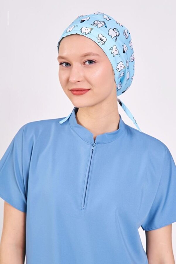 Owlet Medikal Blue Surgical Bonnet with Dental Pattern - Trendyol