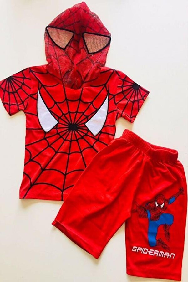 Yonca Çocuk Spiderman Costume Outfit Short Sleeve- Trendyol