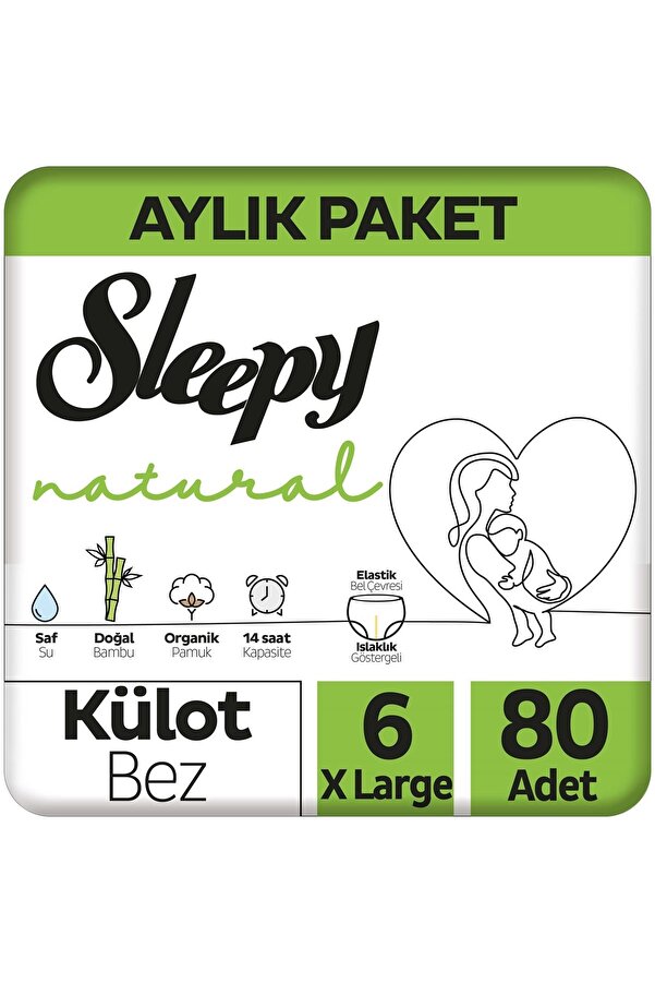 Sleepy Natural Panty Diapers Mega Pack Size 6 15-25 Kg 80 Pieces - Trendyol