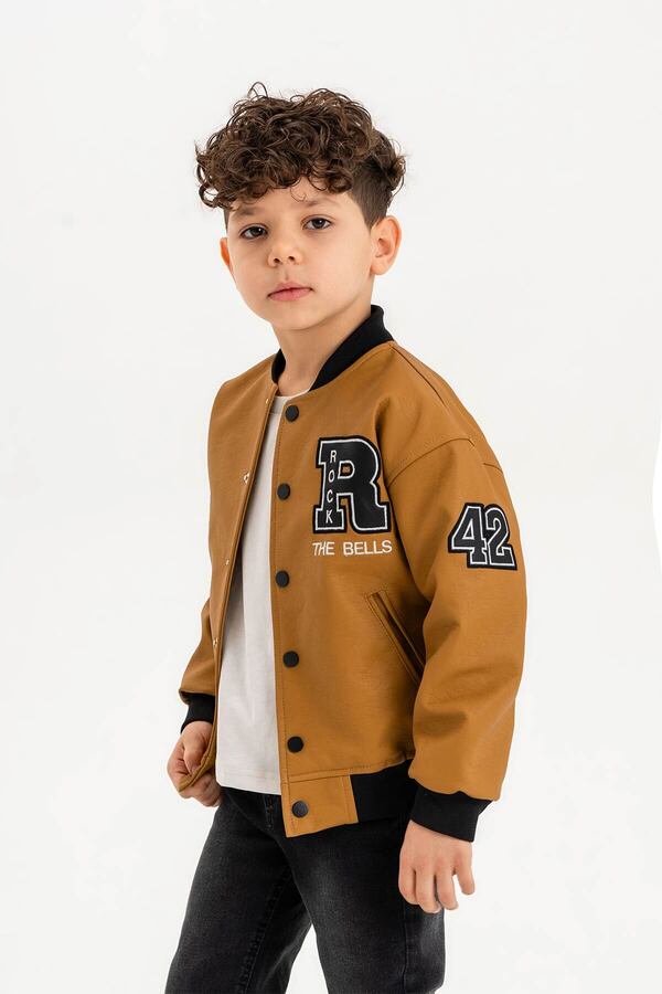 Gold Class Kidswear Snap Fastener Ribbed Rock Embroidered Boy's Leather ...