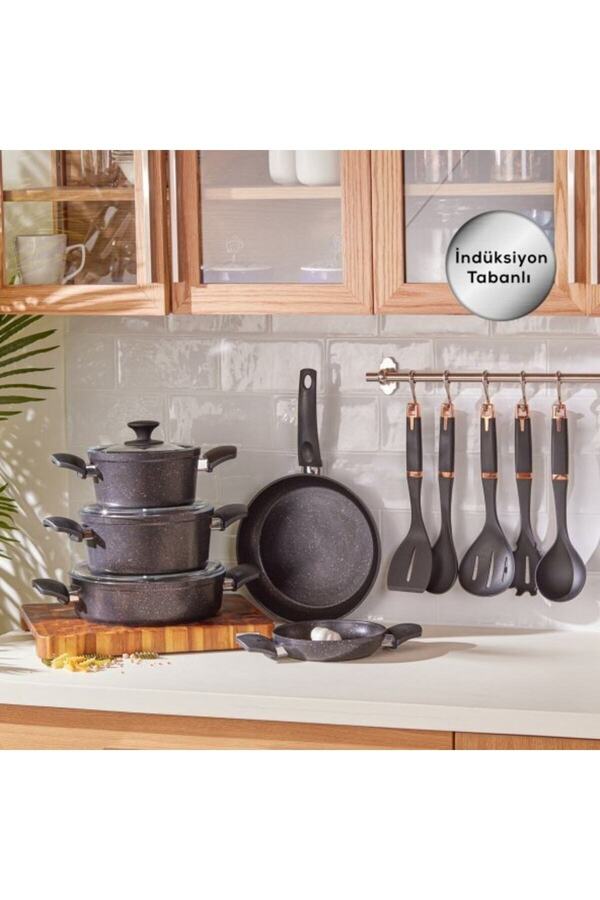 Karaca Black Gold Bio Granite 13 Piece Cookware Set - Trendyol