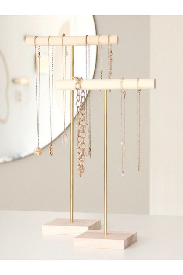 teknotrust 27 Set of 2 Wooden Jewelry Organizer Decorative Necklace Hanger Jewelry Stand Bracelet Accessory Organizer Trendyol