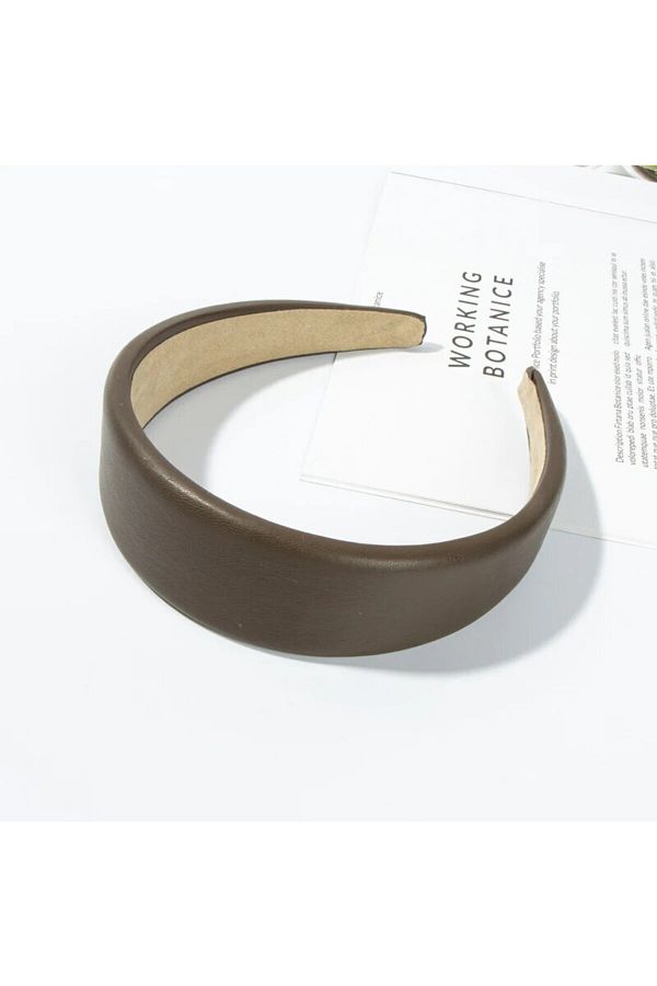 Choice Vintage Pu Leather Headband For Women Solid Headwear Girls