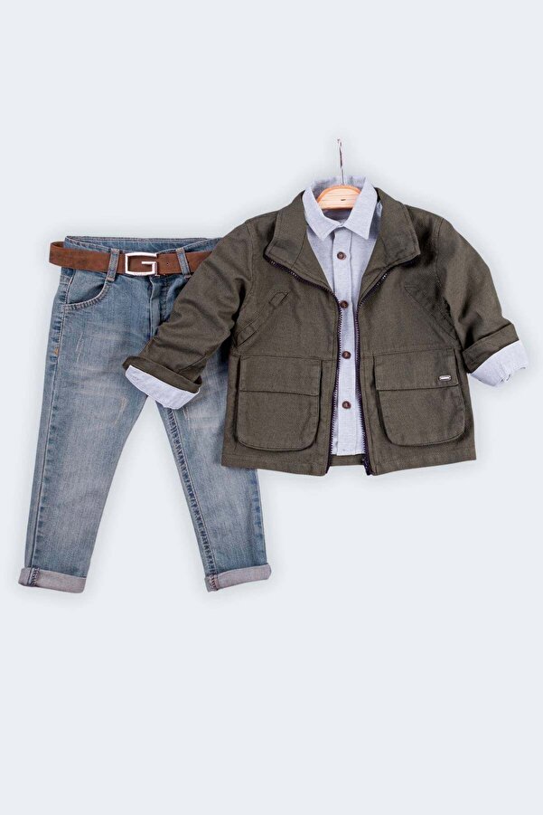 Gold Class Kidswear Double Pocket Zippered Washed Gabardine 4-Piece Boy ...