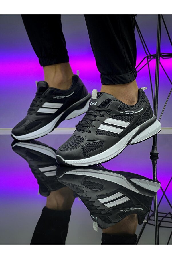 Cobbalt Men's Black White Two Line Lpx Orthopedic Casual Sneakers ...
