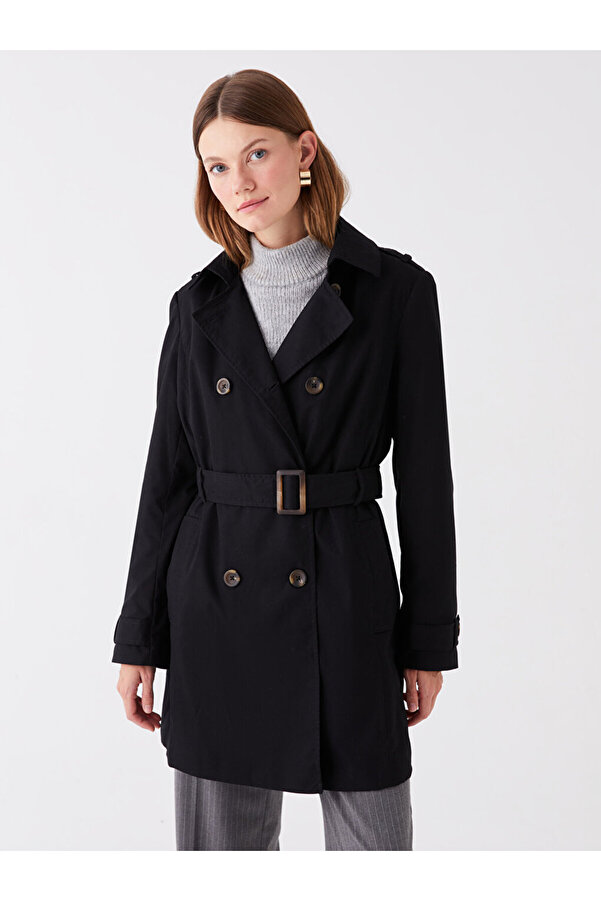 LC Waikiki LCW Women's Jacket Collar Plain Trench Coat - Trendyol