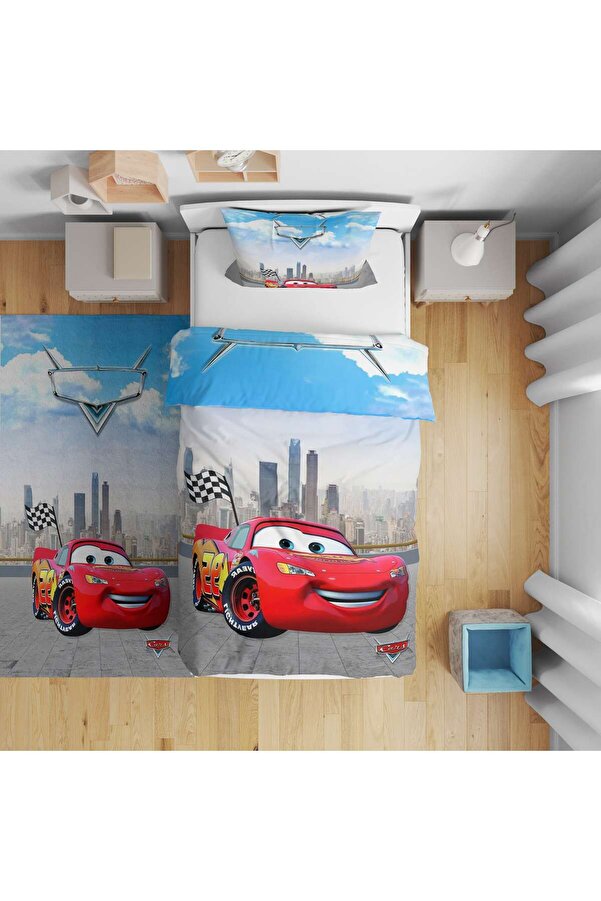 adenkahome Personalized Lightning Mcqueen Pattern Single Duvet Cover ...
