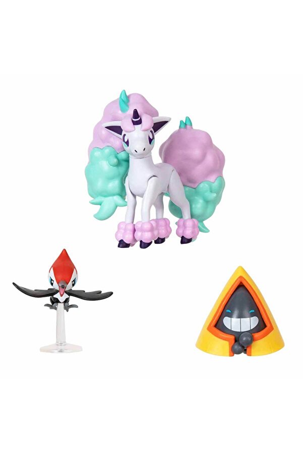 Sunman Pokemon Battle 3-Piece Figure Set - Pikipek, Galarian Ponyta and ...