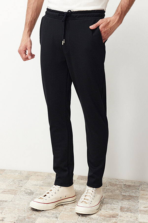 Trendyol Collection Navy Blue Texture Jogger Pants - Elastic Waist ...