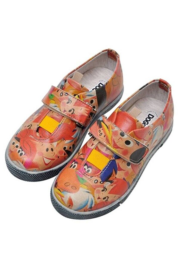 Dogo Kids Vegan Leather Orange Velcro Shoes - Warner Bros Mix And Match ...