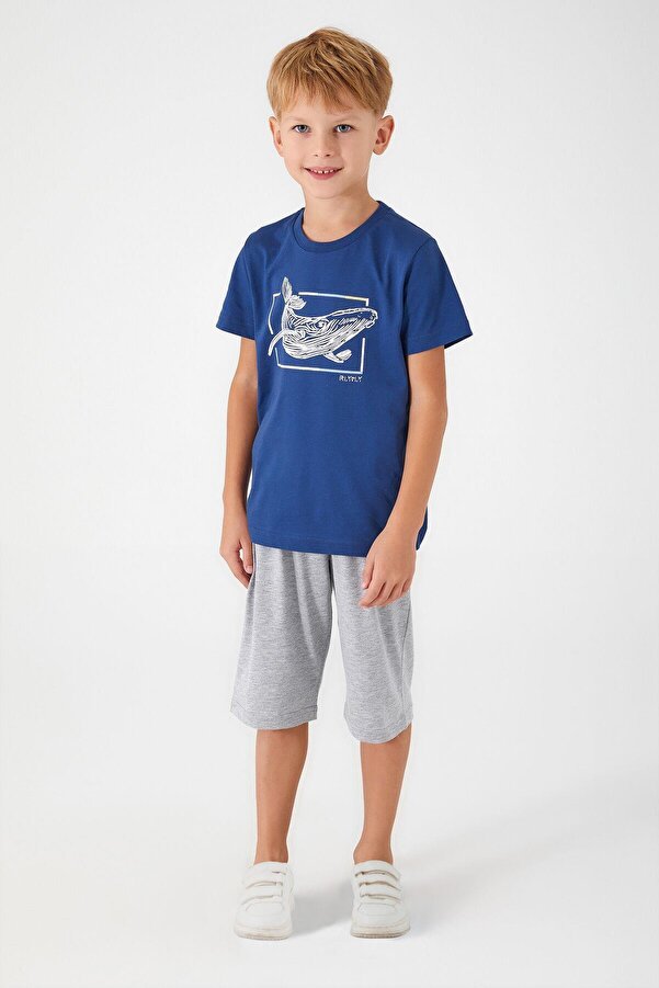 Rolypoly Rp3037 Boy Dolphin Blue Boy Capri Suit- Trendyol