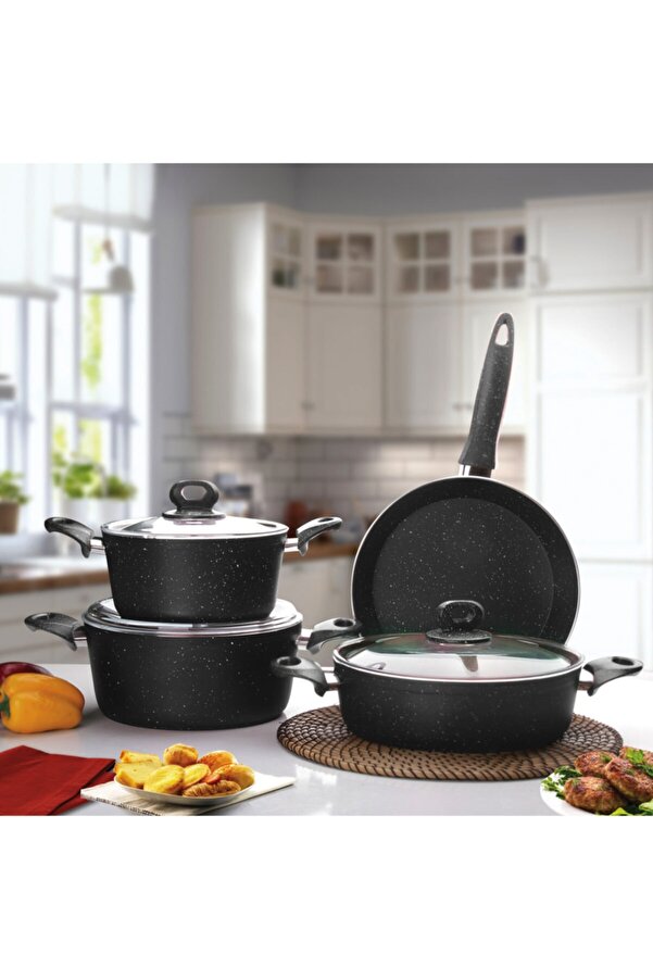 Cosiness Granite Pot Pan 7 Piece Set - Trendyol