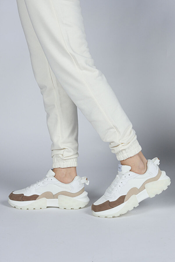 Jump 29780 White - Beige Women's Sneaker Casual Sneakers - Trendyol