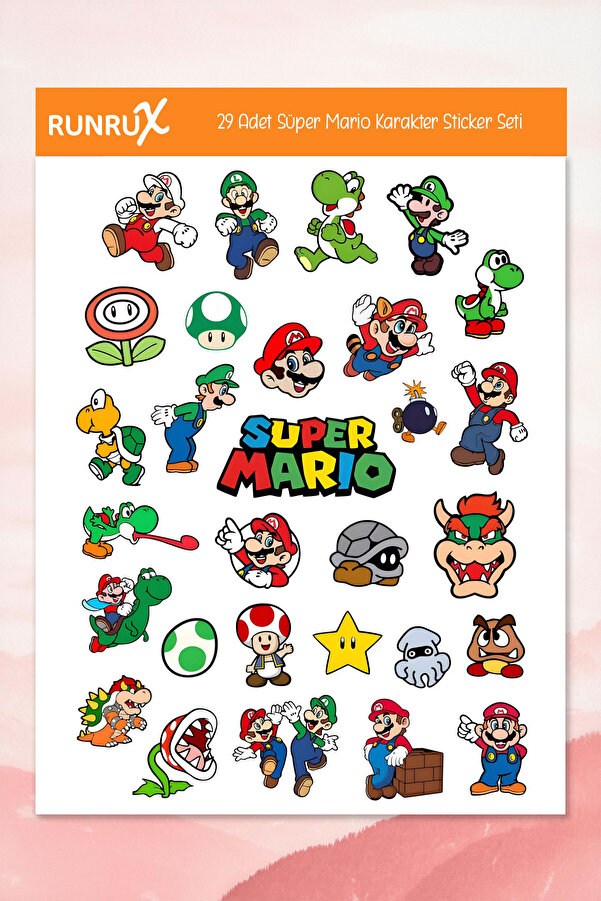 Runrux Super Mario Label Αυτοκόλλητα Ατζέντα, Σημειωματάριο, Laptop και ...