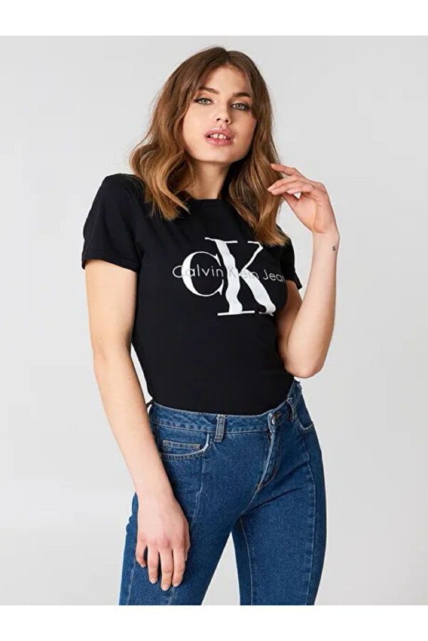 Calvin Klein Iconic Monogram Logo Regular Fit Women T-shirt- Trendyol