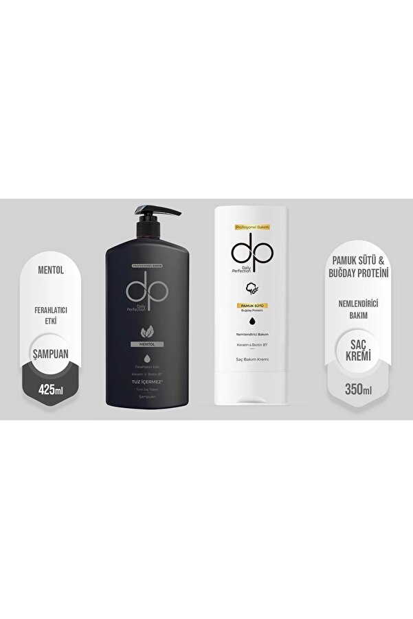 DP Daily Perfection Menthol Shampoo - 425 ml + Cotton Milk Wheat ...