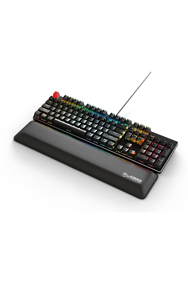 Glorious Ergonomic Gaming Keyboard - 100% Full Size, 25mm Wrist Support ...