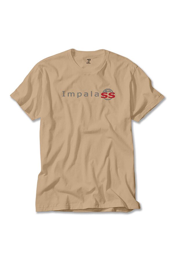 Z zepplin Тениска с лого на Chevrolet Impala SS в кремаво- Trendyol