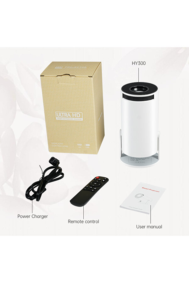 WEMI HY300 Mini Projector 4K Android 11.01080P 720 P 200ANSI Portable ...