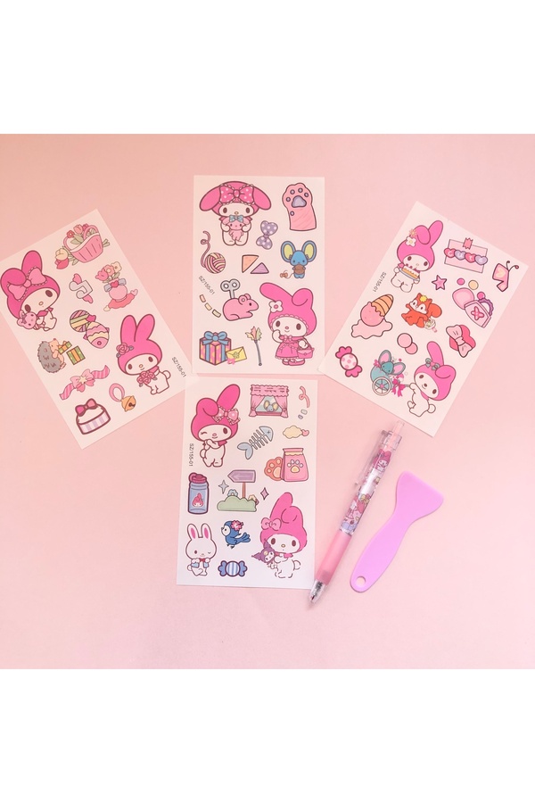 synshop My Melody Melody Sanrio Kawaii Label Sticker Adhesive 4 Sheets ...