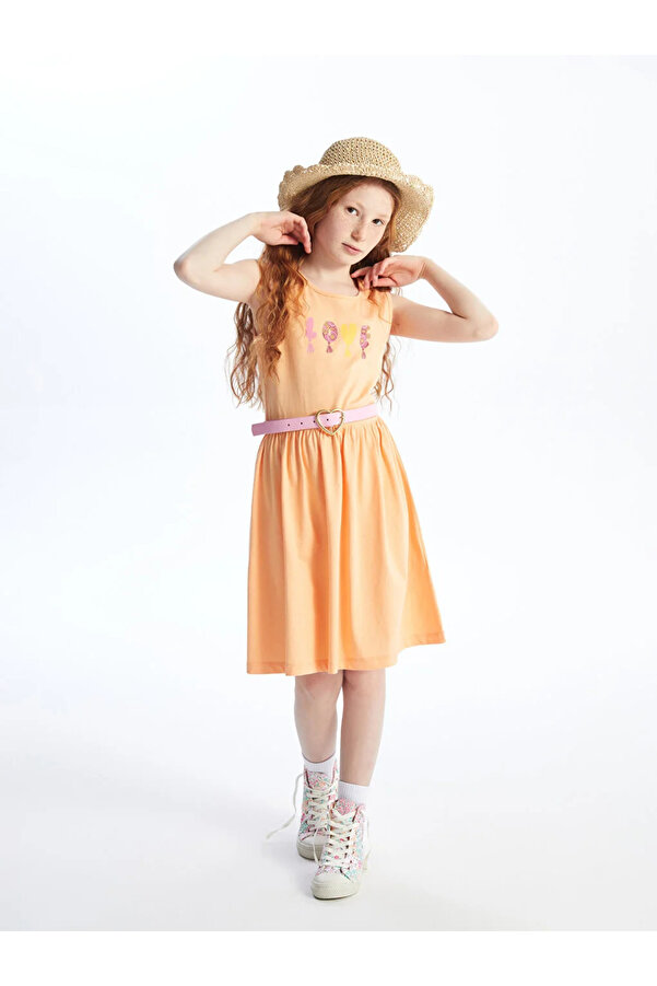 LC Waikiki LCW Kids Girl Dress - Crew Neck and Printed Design - Trendyol