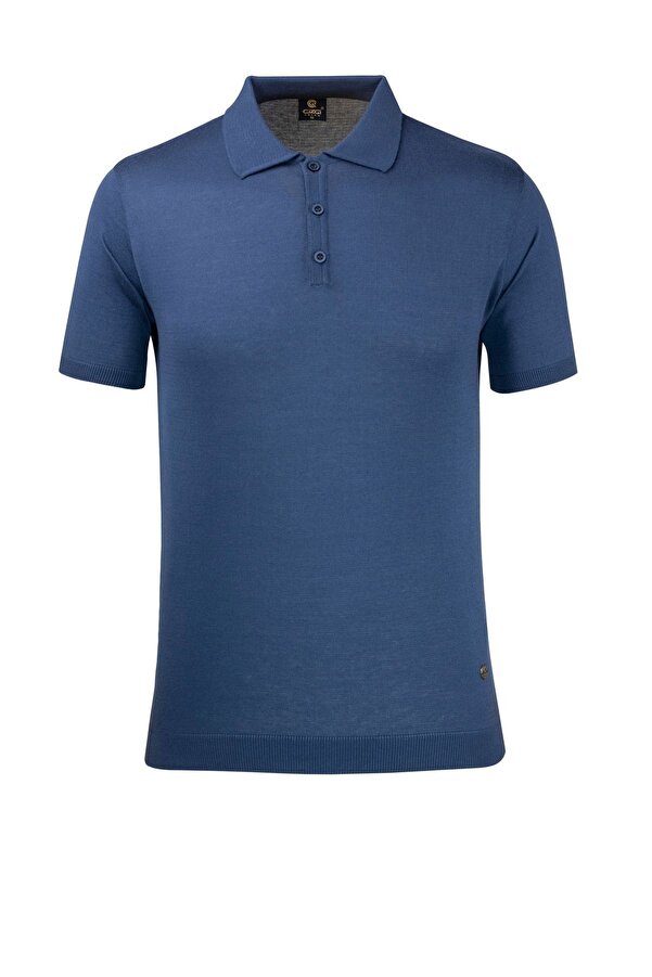 Çizgi Triko Polo T-shirt - Dark blue - Classical - Trendyol