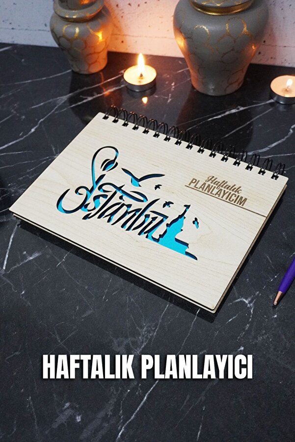 markcat Istanbul Wooden Plan Notebook - Undate Agenda - Weekly Planner ...