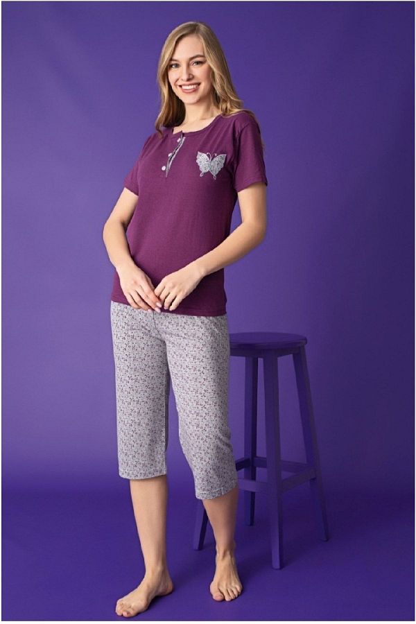 Ercan Women s Capri Pajama Set Trendyol