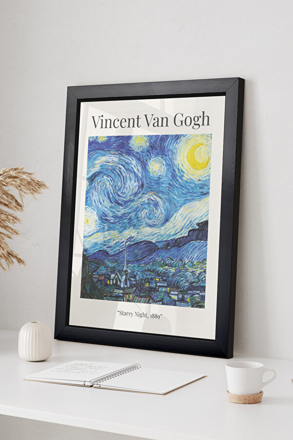 DuoArt Vincent Van Gogh - Red Famous Works Natural Wooden Framed Starry ...