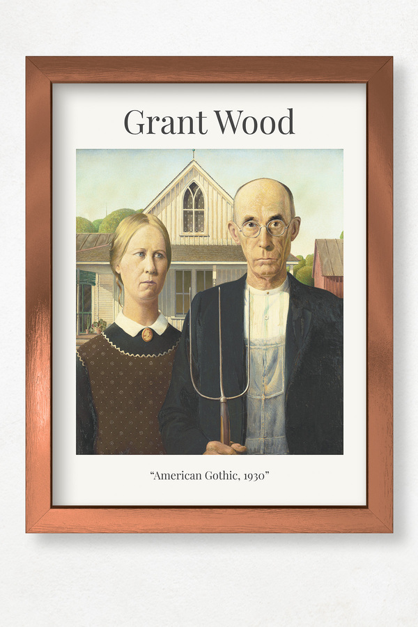 DuoArt Grant Wood - American Gothic/Famous Works/Copper Poster with ...
