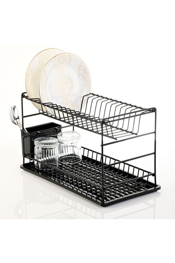 Hagen Lifetime Stainless Two-Tier Plate Rack Dish Rack 50 Cm Black ...