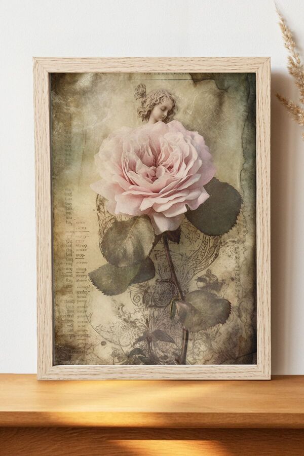 Luna Marissa Illustration Flower Poster - Frameless Thick Paper Digital ...