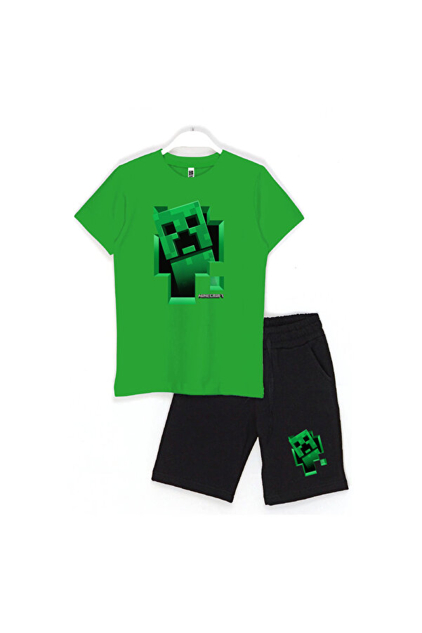 Built By Crazy Minecraft Creeper - Kids Shorts Set - Trendyol