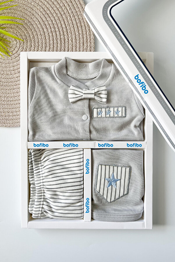 Bofibo 5 Piece Bow Tie Striped Hospital Discharge Set for Baby Boy ...